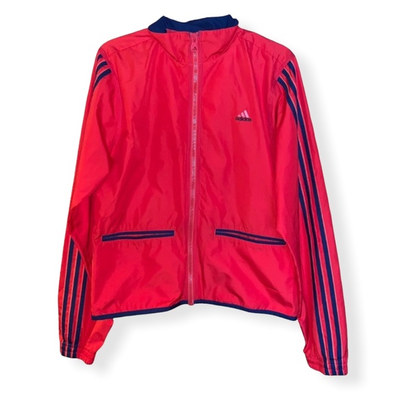 adidas | Jackets & Coats | Adidas Vintage Red Windbreaker Track Jacket ...